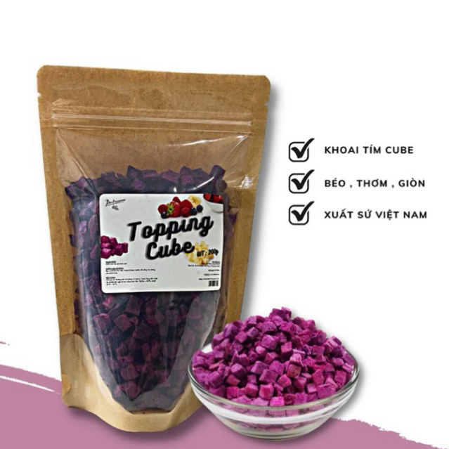 Topping cube tím 200g giòn rụm thơm ngon | Shopee Việt Nam