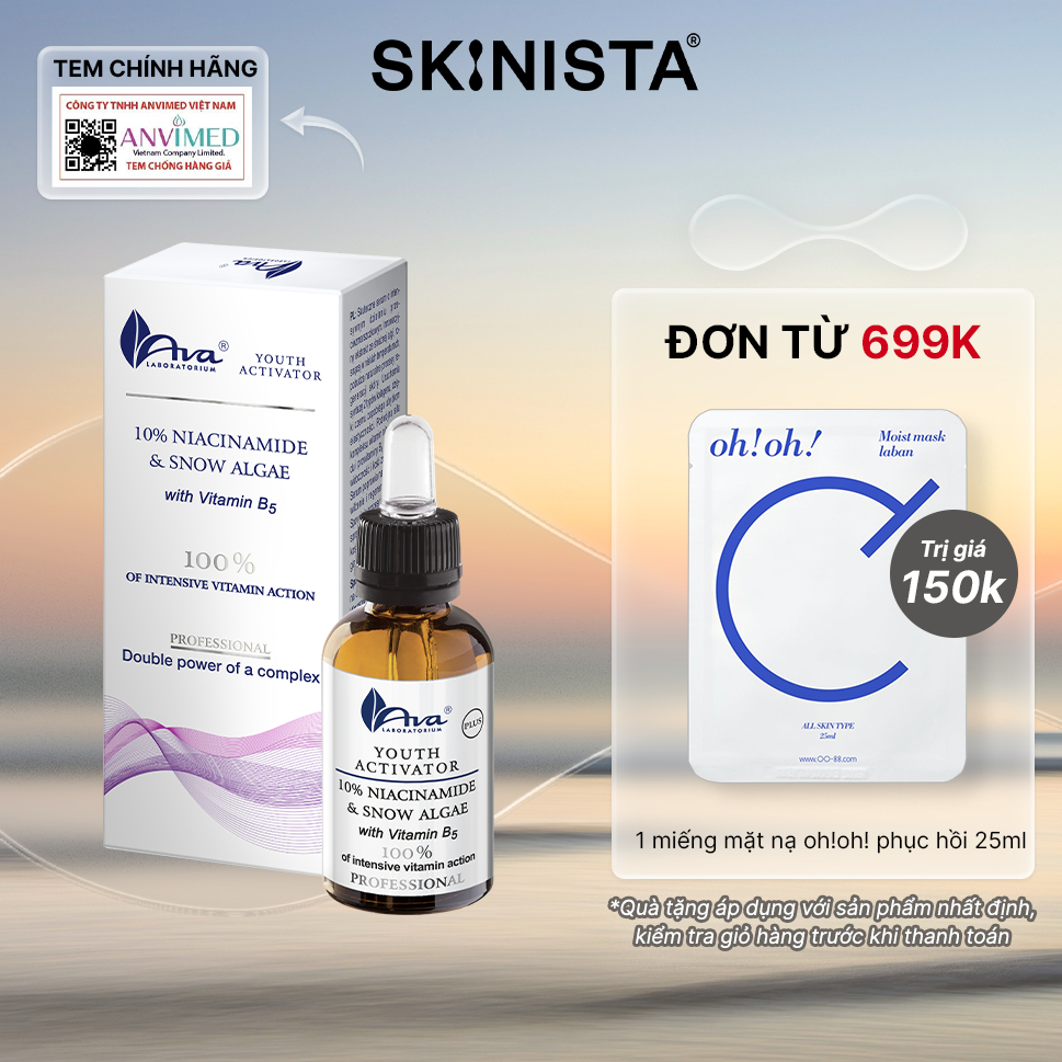 Tinh chất Ava Niacinamide 10% + B5 1% Youth Activator - Serum giảm mụn ...