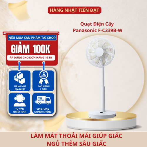 Quạt cây Panasonic F-C339B-W Có 9 cánh 8 tốc độ gió động cơ một chiều DC Hàng Nhật TIẾN ĐẠT ...