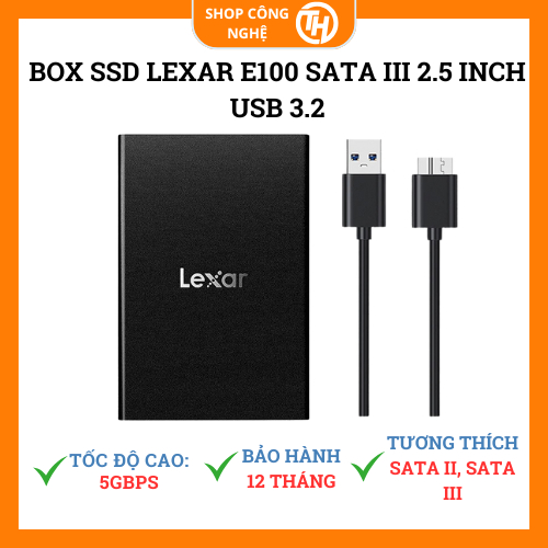 Box ổ cứng SSD/HDD Lexar E100 Sata III gắn SSD 2.5inch, Dung lượng cho ...