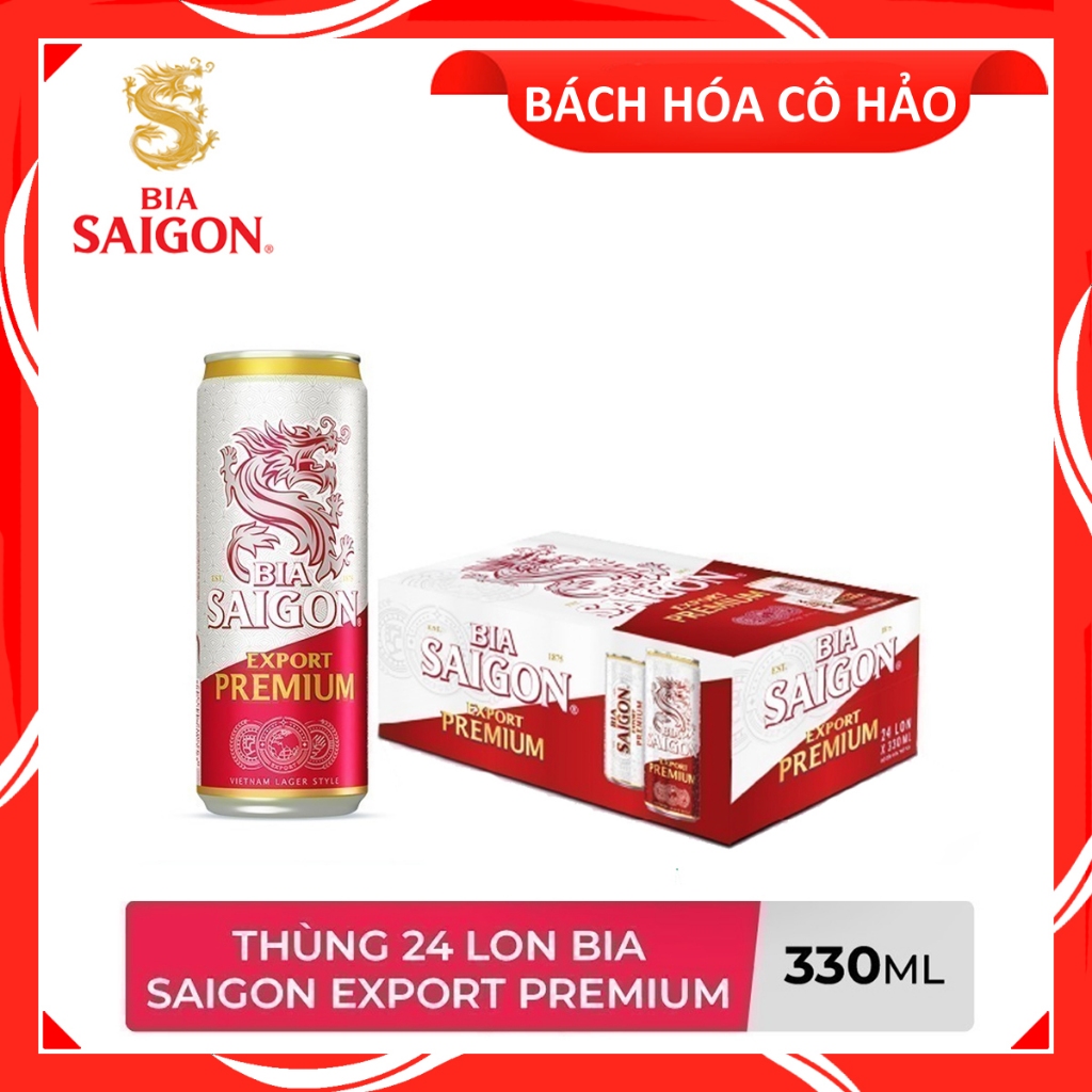 THÙNG 24 LON BIA SÀI GÒN EXPORT PREMIUM SABECO 330ML | Shopee Việt Nam