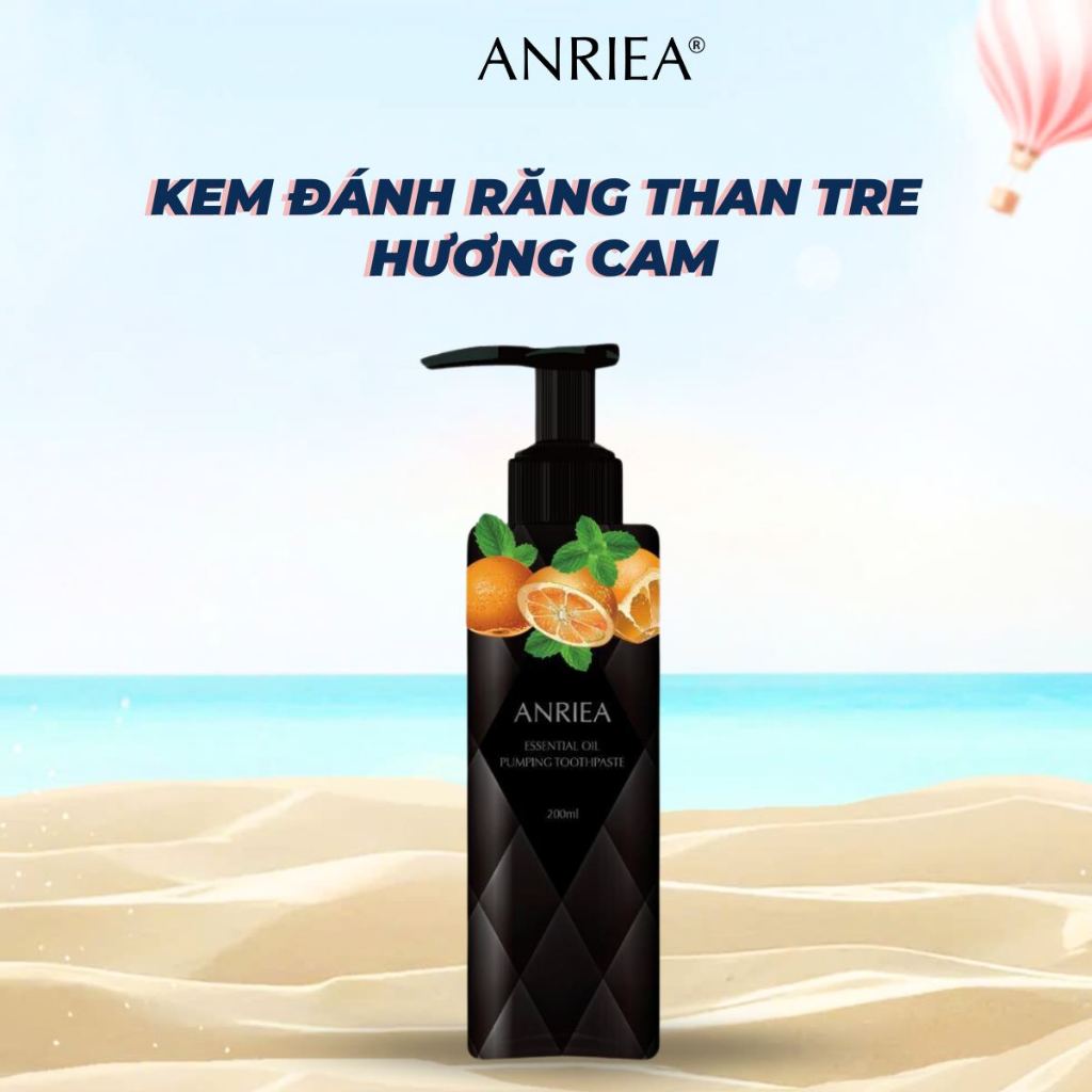 [ QUÀ TẶNG KHÔNG BÁN] Kem Đánh Răng Than Tre Anriea Tinh Dầu Hương CAM ...
