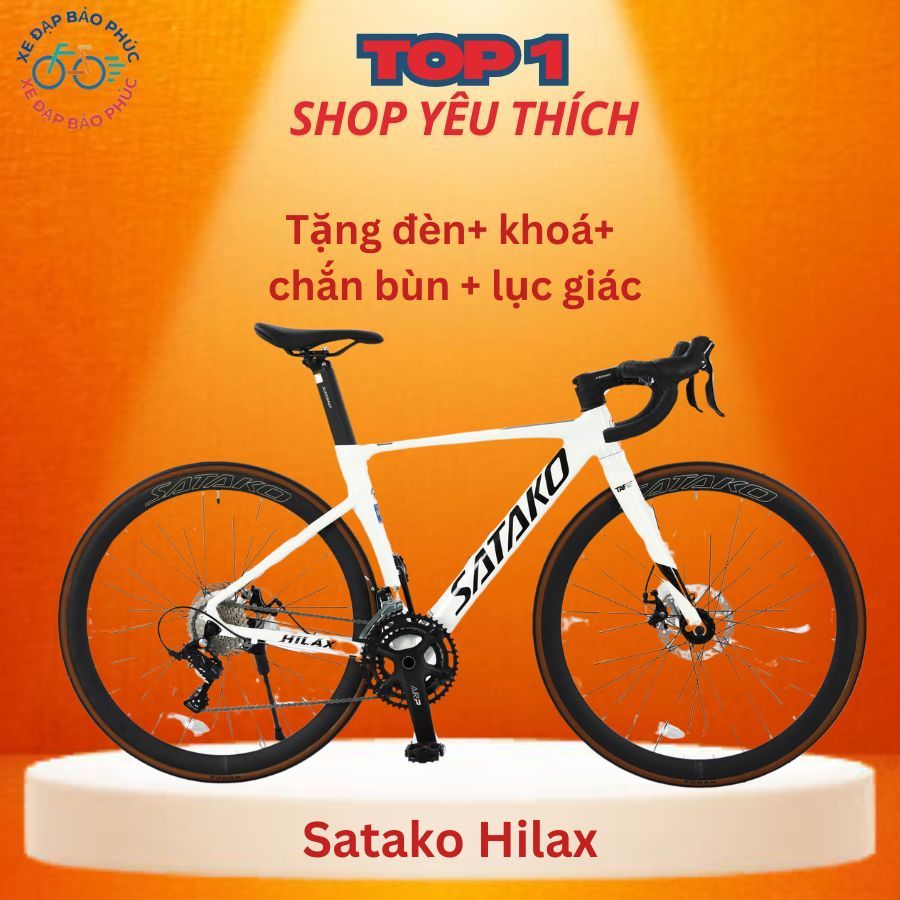 Xe Đạp Đua Satako Hilax 2025 Tay đề lắc • Đỉnh Của Chóp (tặngđèn+giá đỡ bình nước + lục giác ...