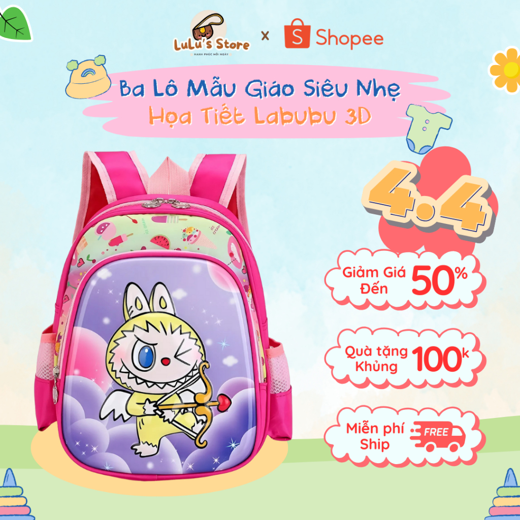 Balo Mẫu Giáo Đi Học Siêu Nhẹ In Họa Tiết Labubu 3D Dễ Thương, Balo ...
