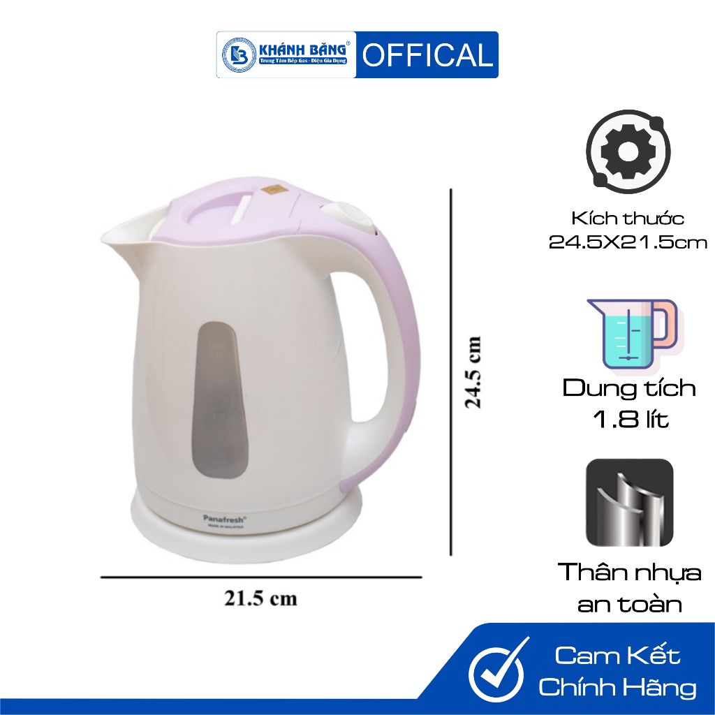 Ấm siêu tốc Panafresh 1,8L Malaysia JK 78 | Giao Màu Ngẫu Nhiên ...