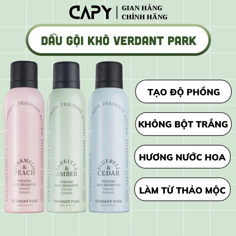 [HỎA TỐC 2H] Dầu gội khô VERDANT PARK 200ml, gội đầu khô giúp kiềm dầu ...