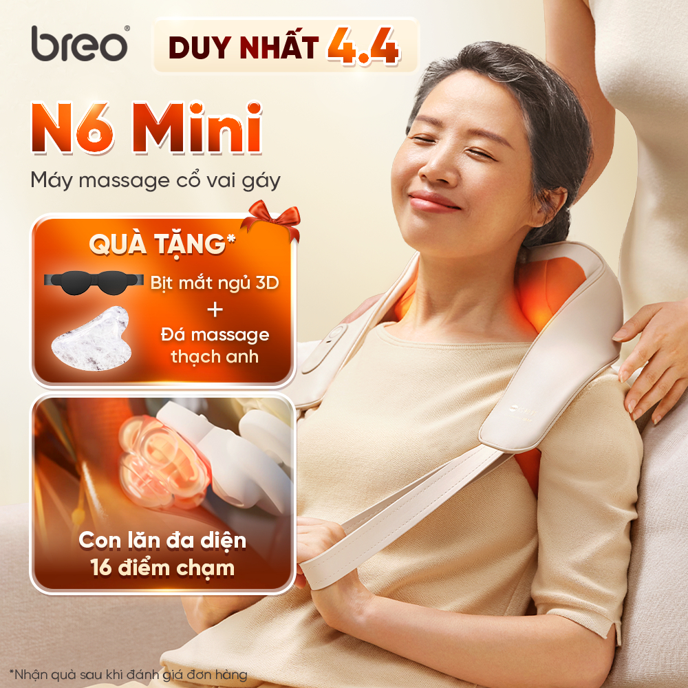 [QUÀ TẶNG 500K] Máy Massage Cổ Vai Gáy BREO N6 Mini - 16 Điểm Chạm Độc ...