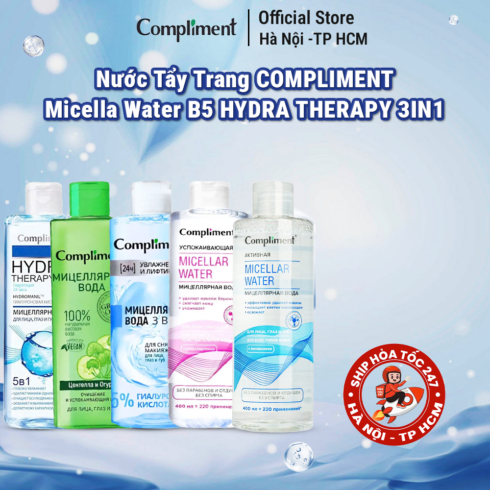 Nước Tẩy Trang COMPLIMENT Micellar Water, Hydra 5b1 400ml Cấp Ẩm, Sạch ...