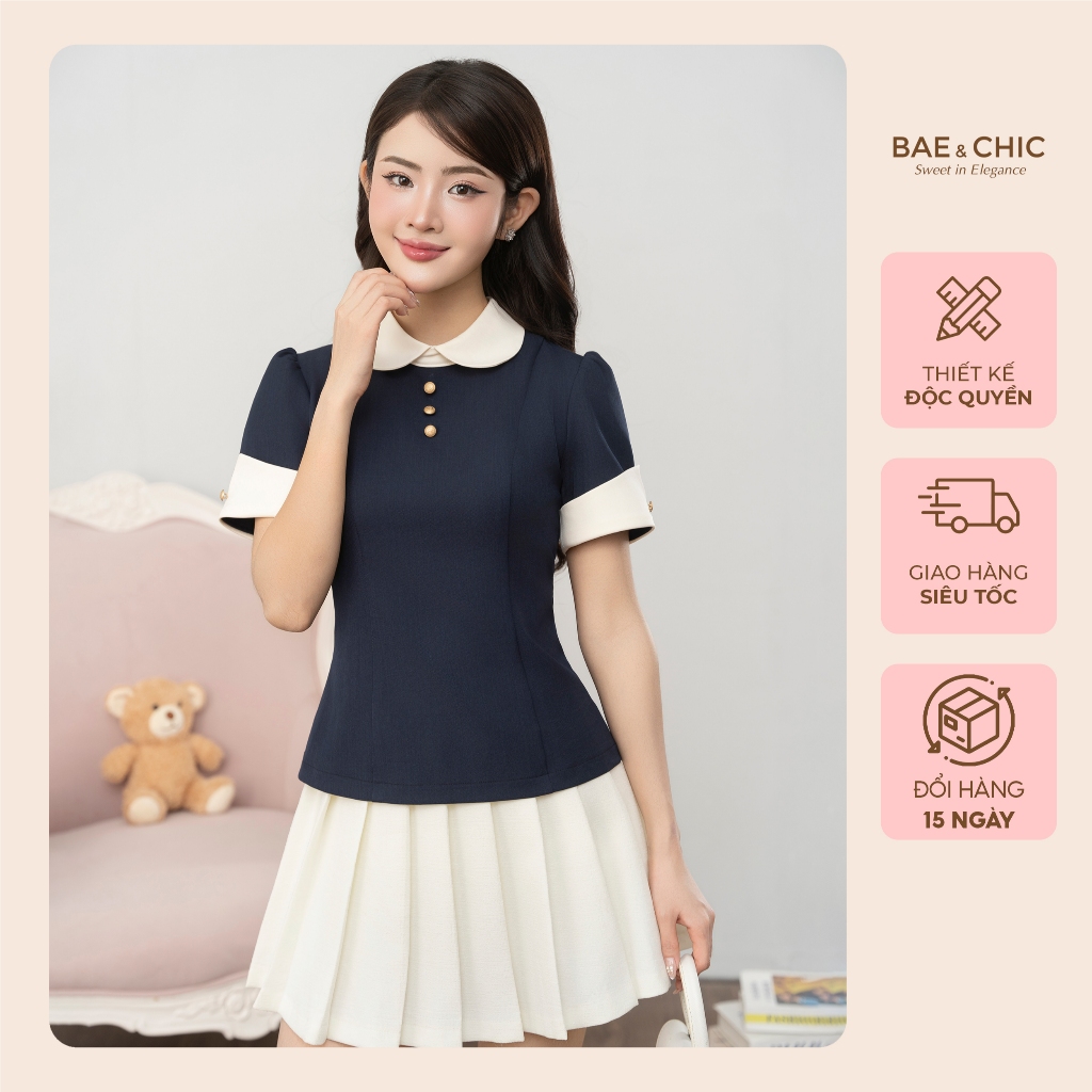 Áo Tiểu Thư Bae Chic Áo Kiểu Nữ Công Sở Chiết Eo Tay Bồng Tôn Dáng Thanh Lịch Chuẩn Hàn Quốc ...