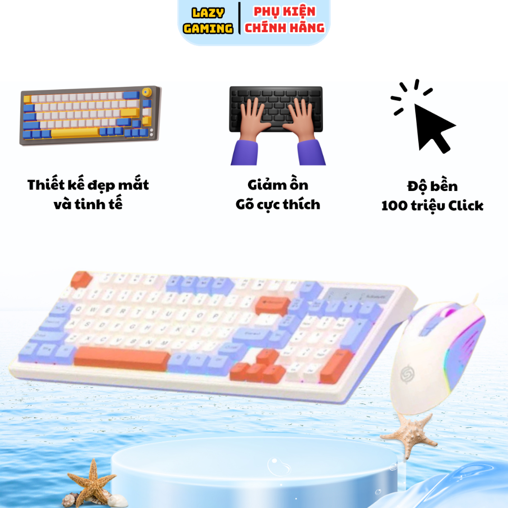 Bộ Bàn Phím Chuột Máy Tính KM800 Led 7 Màu Cực Đẹp Gõ Êm Chống Nước Chơi Game, Văn Phòng ...