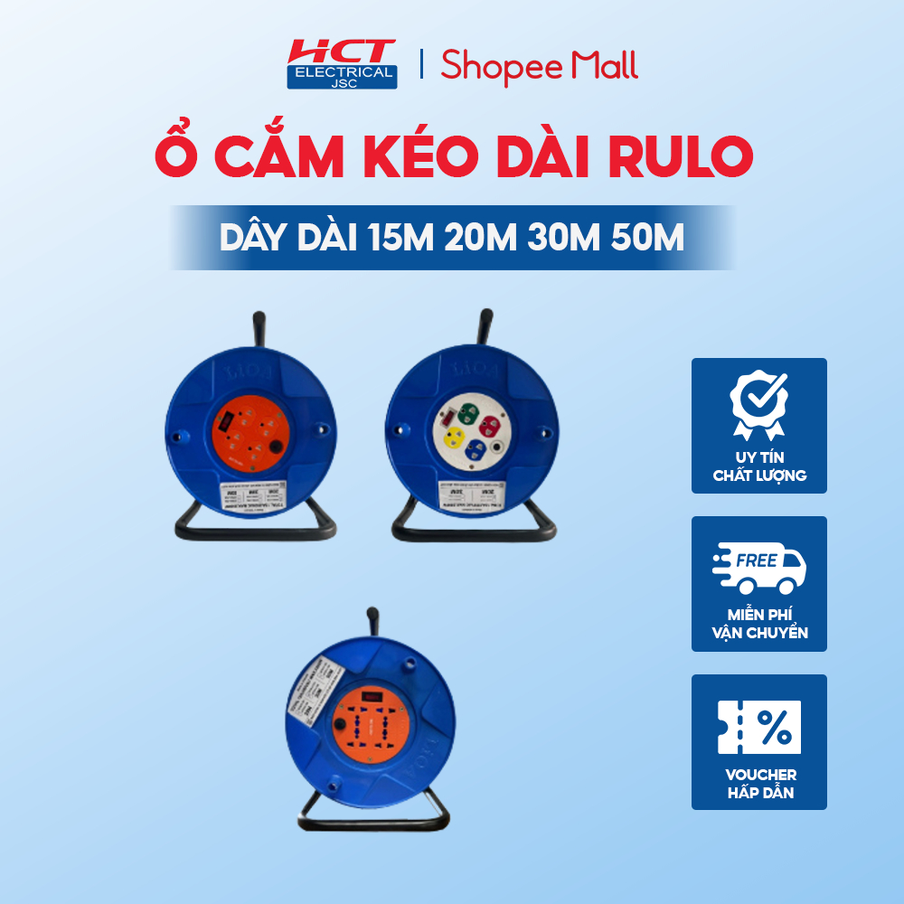 Ổ Cắm Kéo Dài Quay Tay Rulo Hãng LiOA, Dây Dài 15m 20m 30m 50m, Công ...