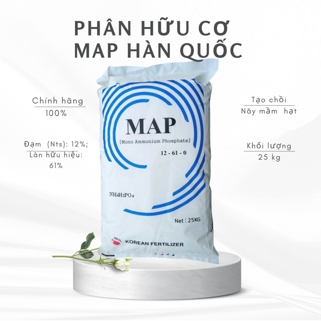 [CHÍNH HÃNG] Phân Bón MAP 12-61-0 (Mono amoni phosphate) Hàn Quốc- Bao 25kg | Shopee Việt Nam