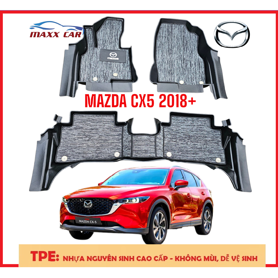 CX5 2018 - Nay: Thảm lót sàn MAXXCAR nhựa TPE NGUYÊN SINH đúc 5D cho xe MAZDA CX5 2018+ Rối xám ...