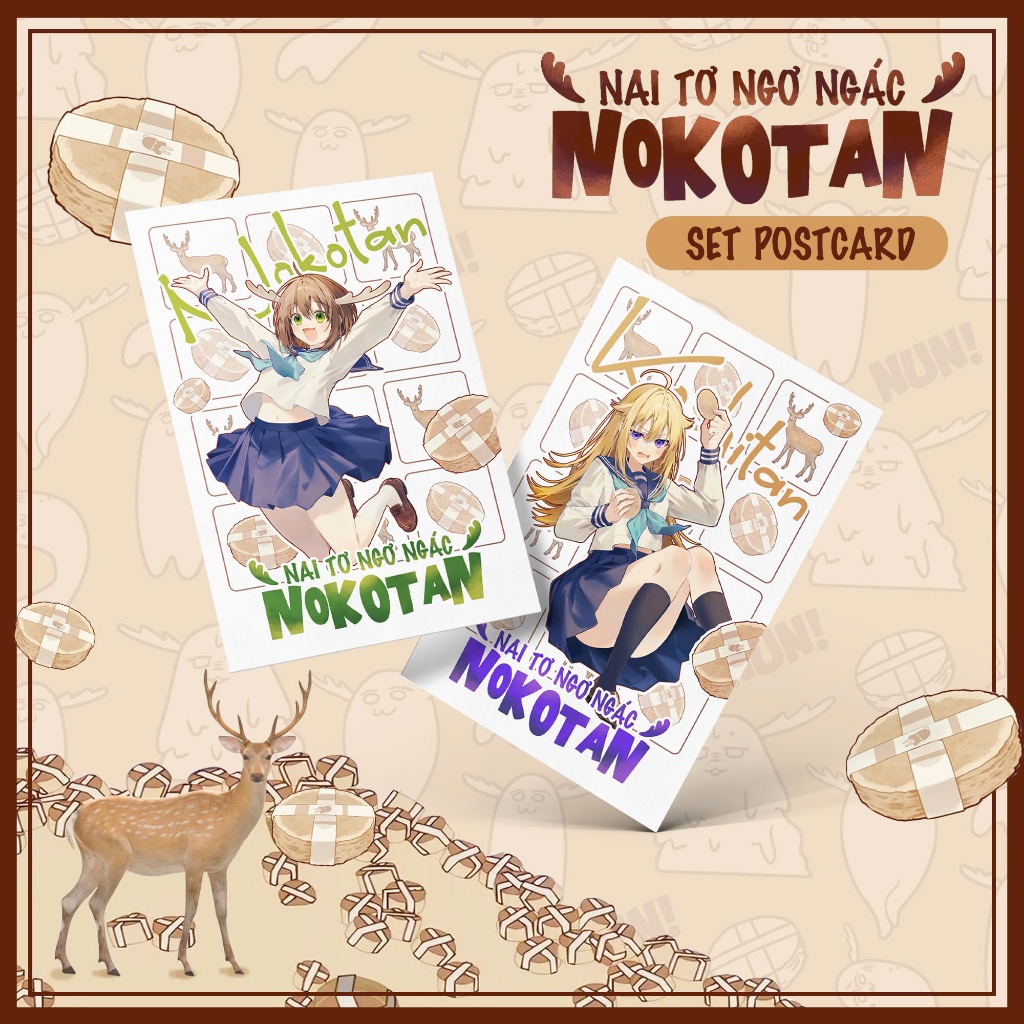 Set Postcard - Nhân Vật Nokotan & Koshitan ( Nai Tơ Ngơ Ngác Nokotan ...