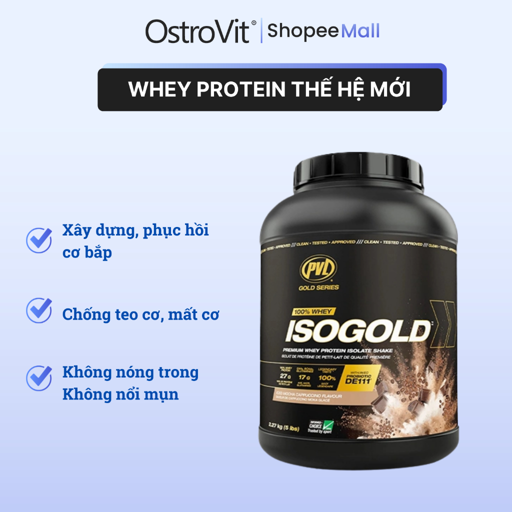 Sữa tăng cơ PVL ISO Gold Premium Isolate 100% Whey Protein Powder with ...