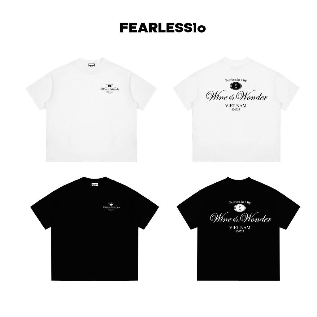 Áo Thun 280GSM Fearless Wine Wonder -Black/White- FORM Boxy | Shopee ...