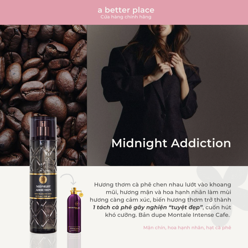 💛 𝐚 𝐛𝐞𝐭𝐭𝐞𝐫 𝐩𝐥𝐚𝐜𝐞 Xịt thơm nước hoa, sữa tắm, sữa dưỡng thể Midnight ...