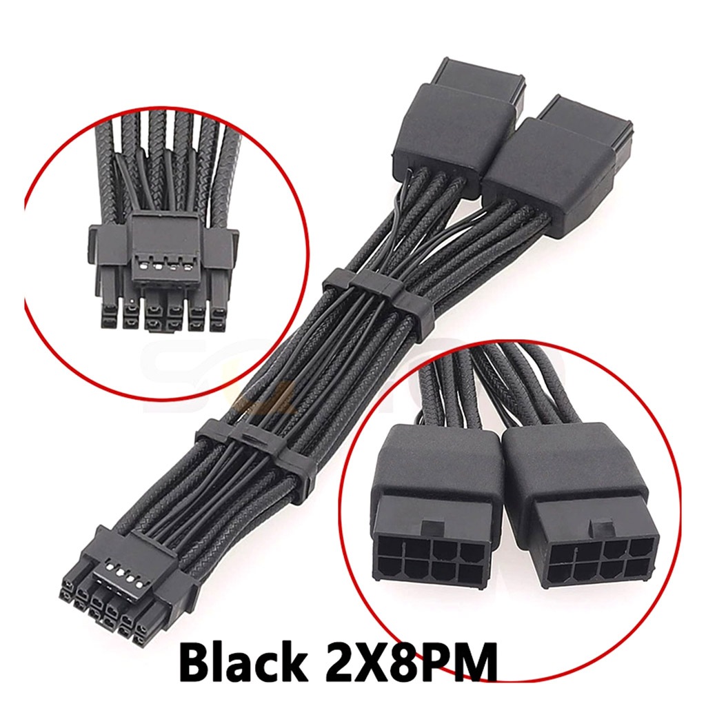 Dây cáp nguồn 2 8PIN to 16pin 12+4pin PCIE 5.0 cho Nvidia RTX 4090 4080 ...