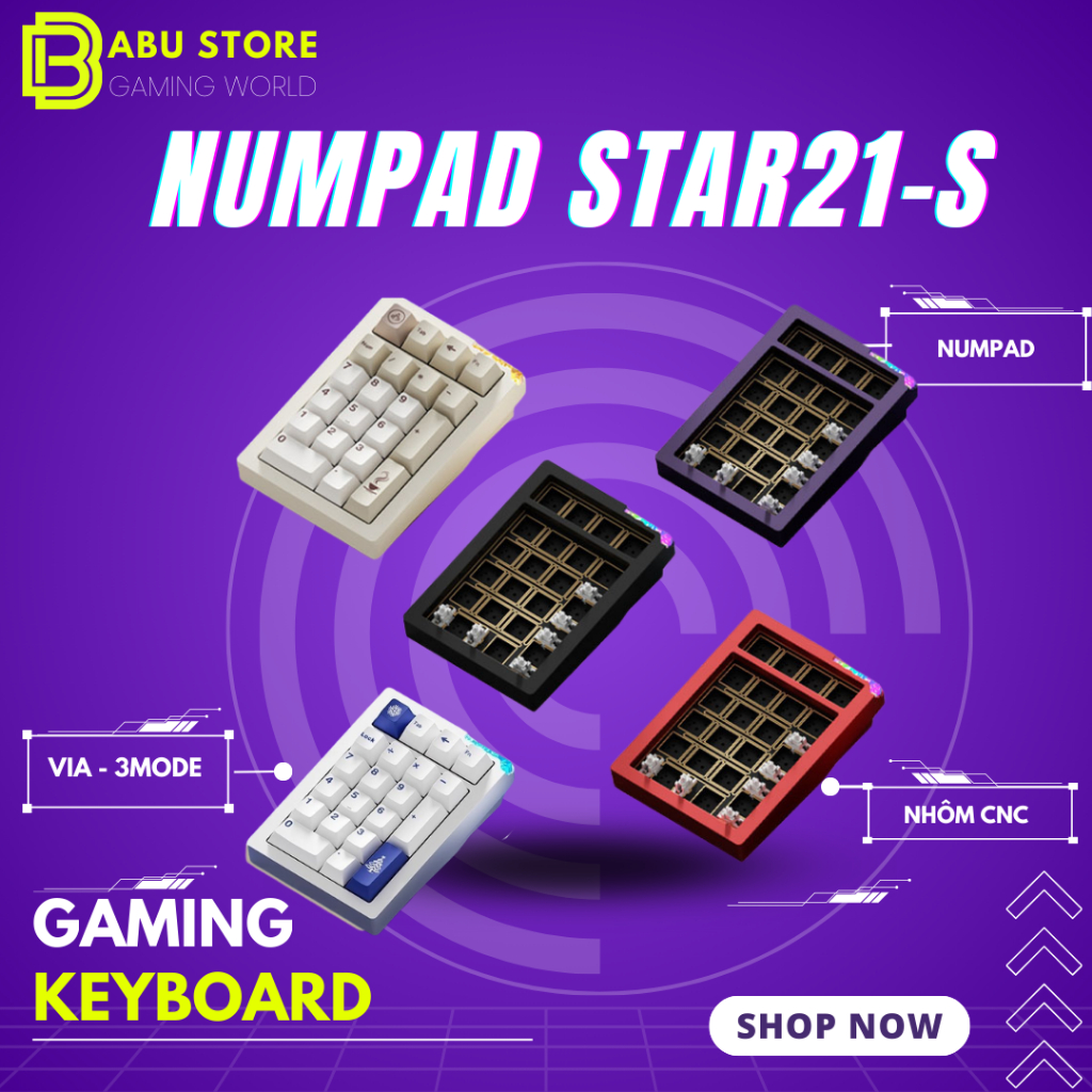 Kit numpad Weika Star21-Nhôm CNC-keymap VIA-3 chế độ kết nối | Shopee Việt Nam