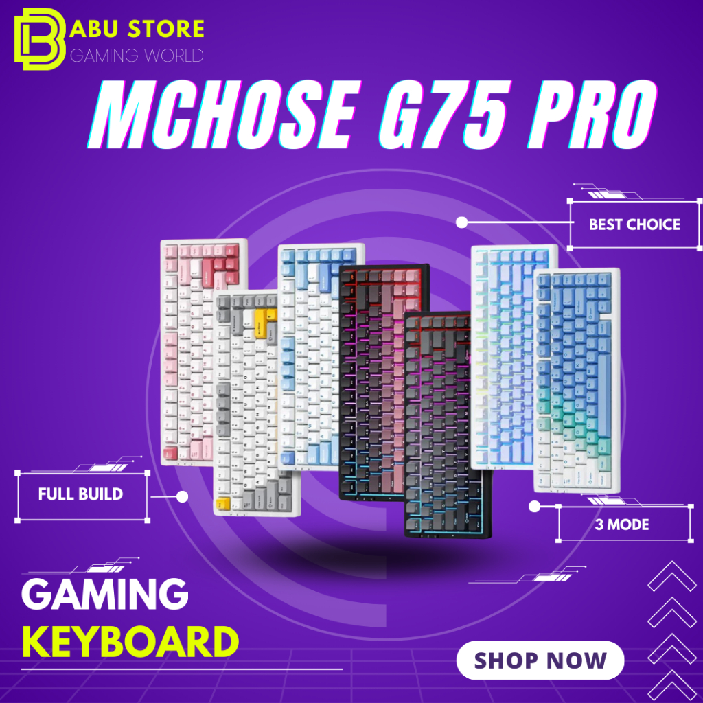 Bàn phím cơ không dây Mchose G75 Pro (Mạch xuôi | Hotswap | RGB ) | Shopee Việt Nam