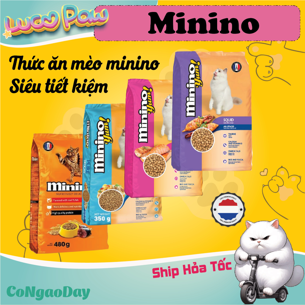 Thức ăn Mèo Minino / Minino Yum 1kg - 1,3kg - 1,5kg siêu tiết kiệm giá rẻ | Shopee Việt Nam