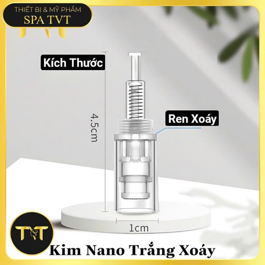 Kim NANO Trắng xoáy - Kim cấy tảo Trắng, Đầu Kim 12 và 36 Trắng xoáy Dùng Cho Máy Phi Kim X3, H6 ...