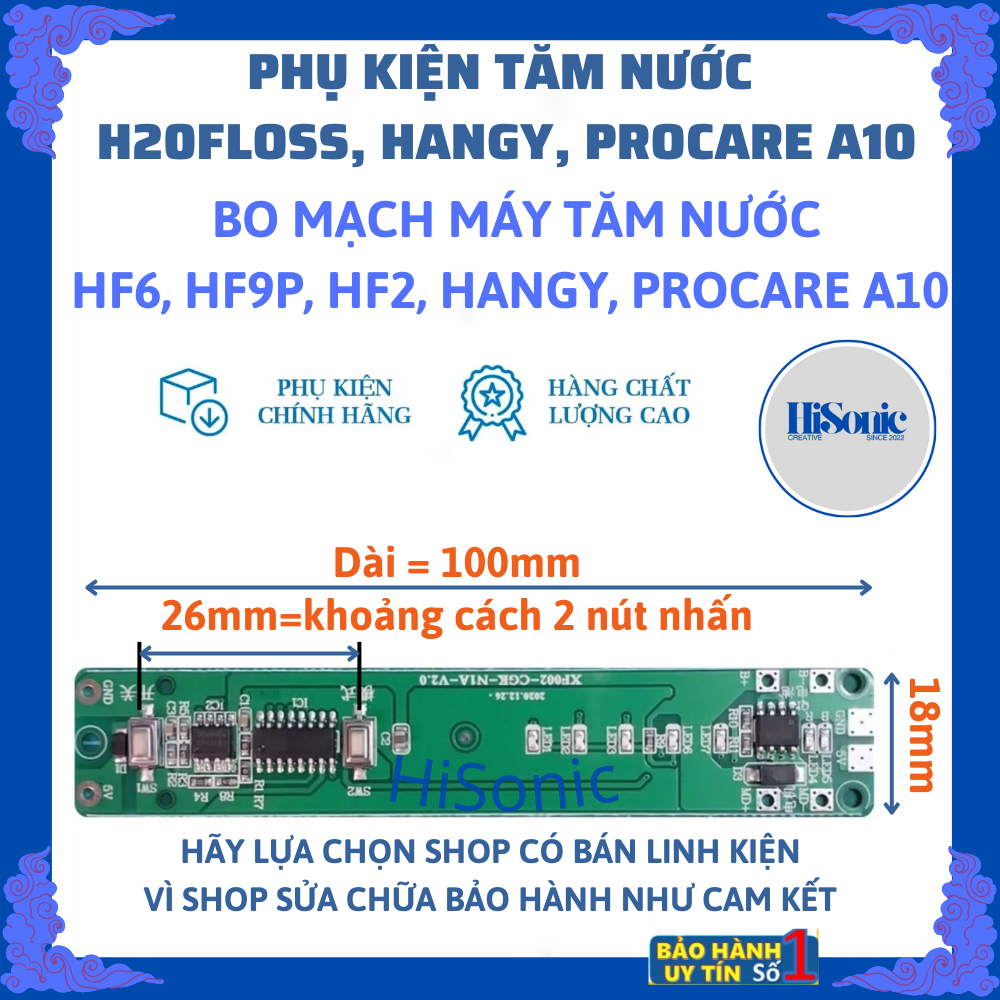 Bo mạch cho tăm nước H2OFloss HF6,HF6P,HF2,HF9P, Hangy, Procare A10 ...
