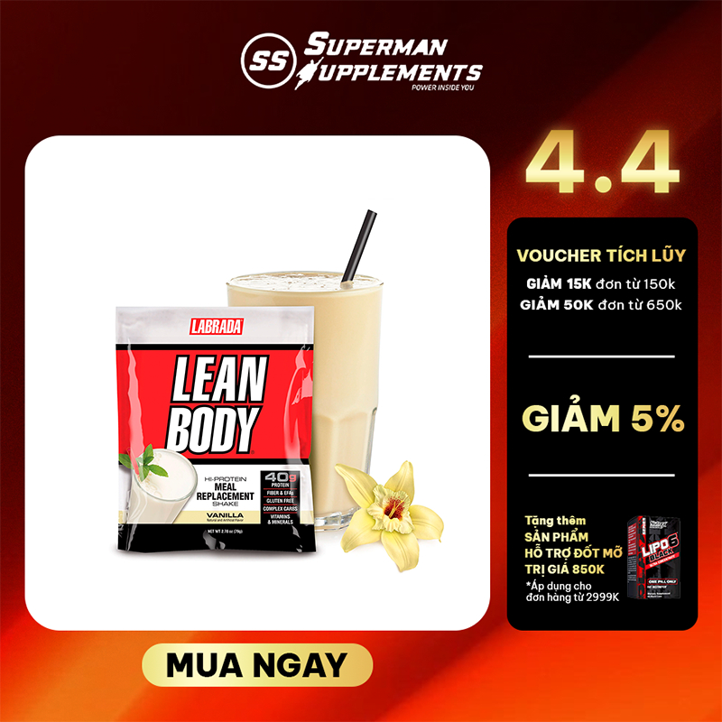 Gói Lean Body, Bữa ăn thay thế dinh dưỡng tiện lợi của Labrada dành cho Gymer, dân thể thao nhập ...