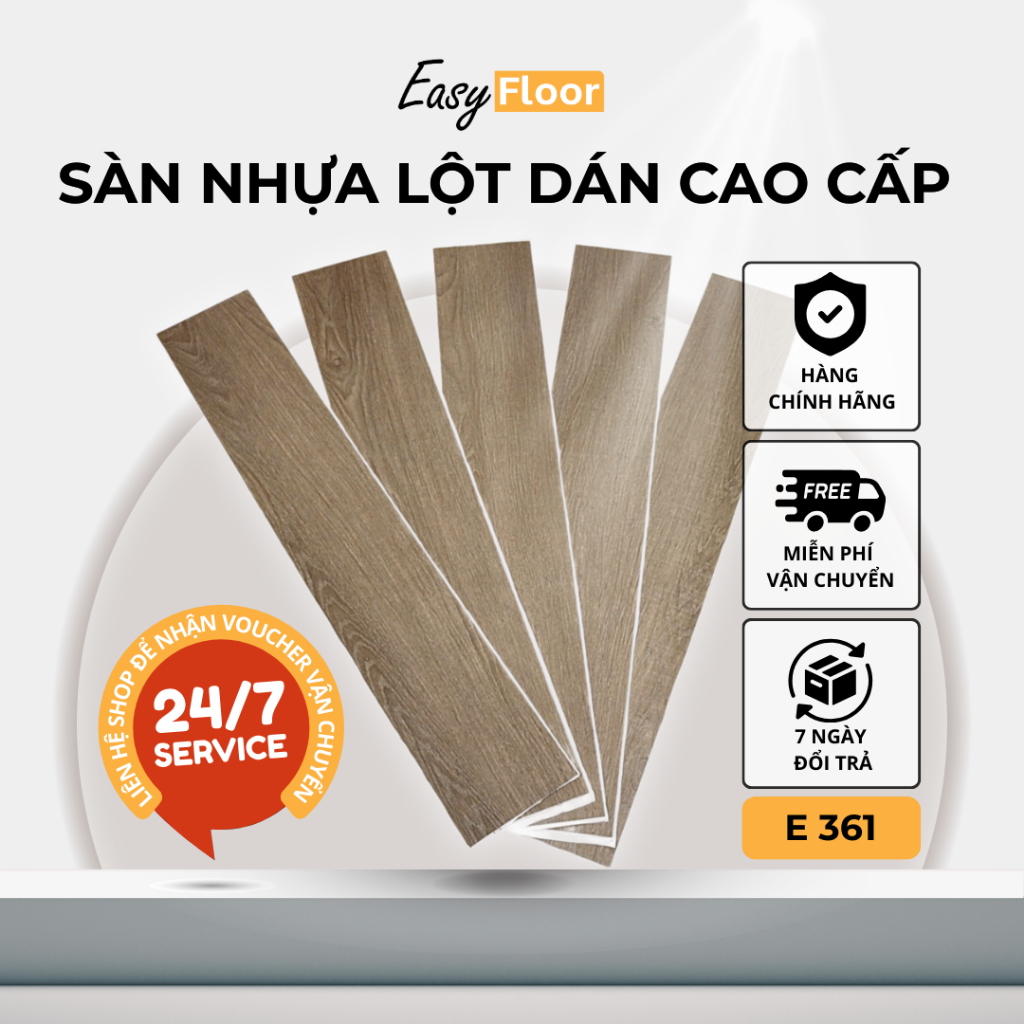 Sàn Nhựa Giả Gỗ Lột Dán Cao Cấp E361 Màu Nâu Be – Hàng Chính Hãng (Lẻ ...
