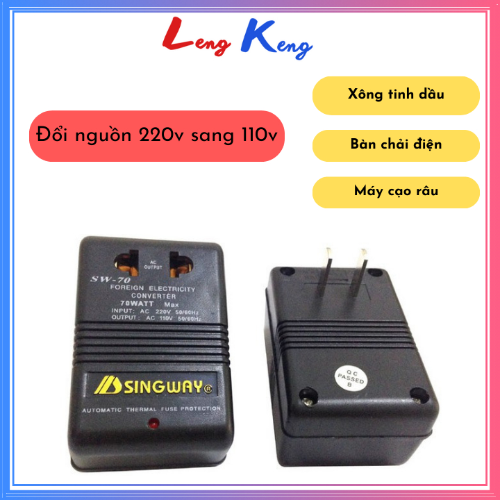 [ĐEN] Cục đổi nguồn 220v sang 110v dùng cho các thiết bị Nhật Mỹ Đài Loan sử dụng tại Việt Nam ...