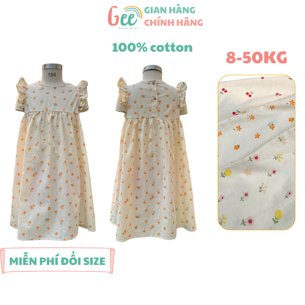 Váy Hè Cho Bé Gái Gee, Đầm Hoa Nhí Sát Nách Cánh Tiên/Đuôi Cá Vải ...