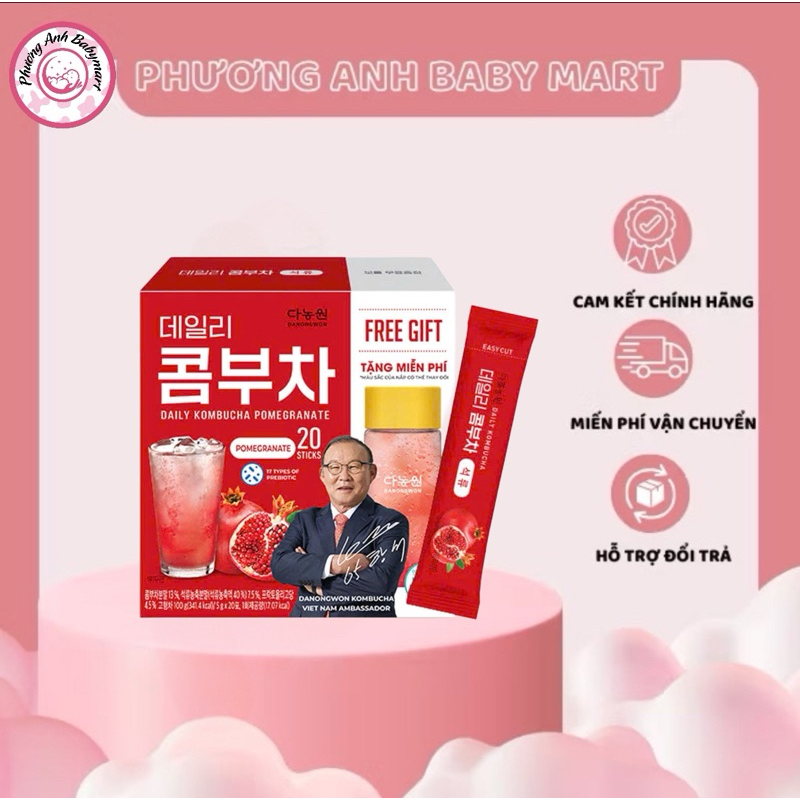 (Mẫu mới) Combo 20 Trà Kombucha Danongwon Dalily Kombucha vị LỰU TẶNG BÌNH (5Gx20 Gói) | Shopee ...
