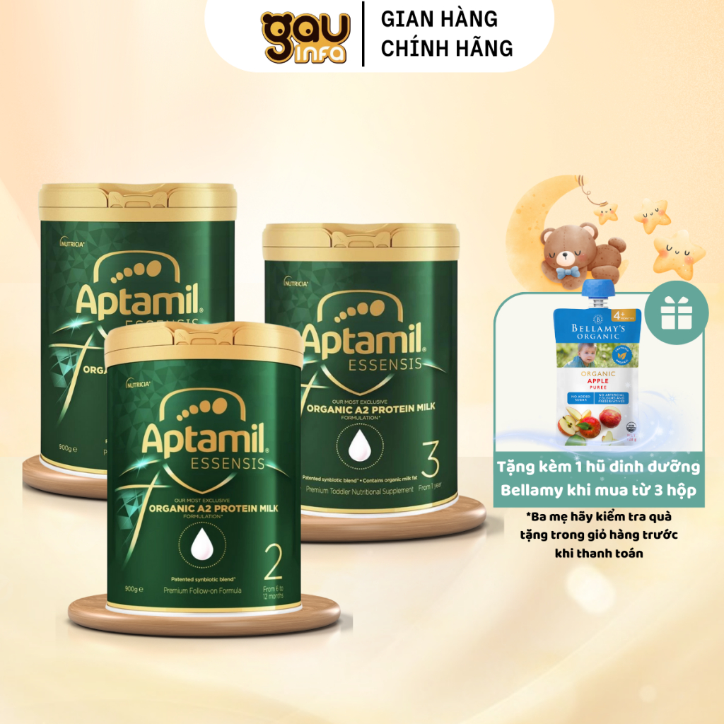 Sữa Aptamil Essensis Organic A2 protein Úc, sữa bột 900g phát triển toàn diện cho bé Gauinfa ...