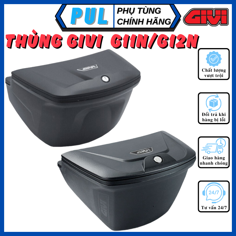 Combo Thùng Giữa Givi G11N / G12N Và Pát Gắn Cho Xe Máy Xe Tay Côn ...