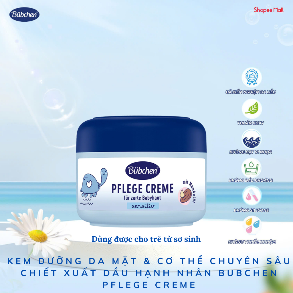 Kem dưỡng thể cho trẻ sơ sinh Bubchen Baby Pflege Creme | Shopee Việt Nam