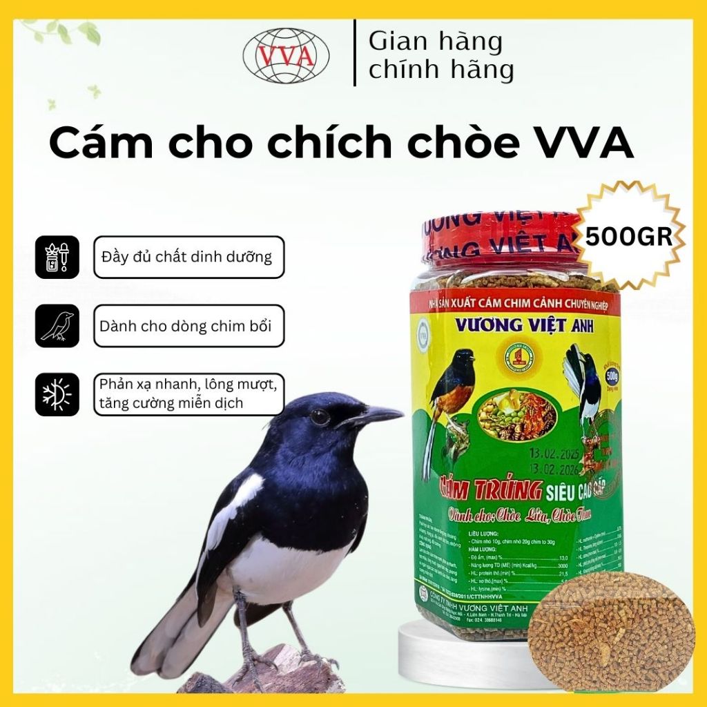 [CHÒE VVA] Cám trứng chim cảnh siêu cao cấp Vương Việt Anh - dành cho Chòe Lửa, Chòe Than - Hộp ...