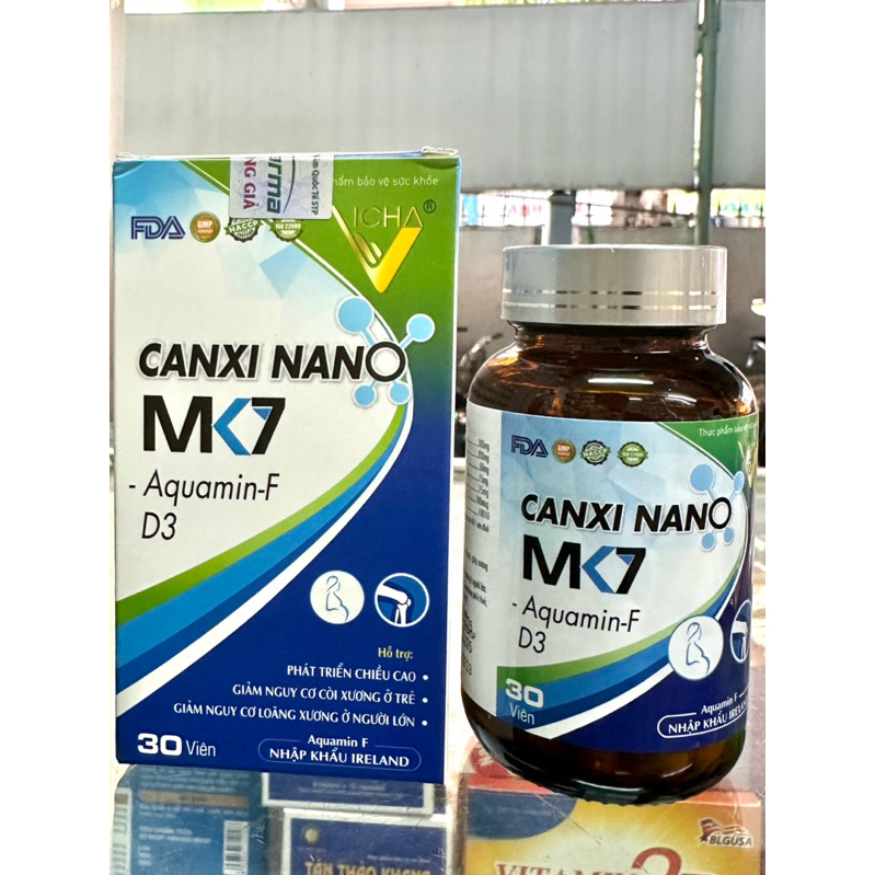 VIÊN UỐNG CANXI NANO MK7 -AQUAMIN-F chai 30 VIÊN VICHA CHÍNH HÃNG | Shopee Việt Nam
