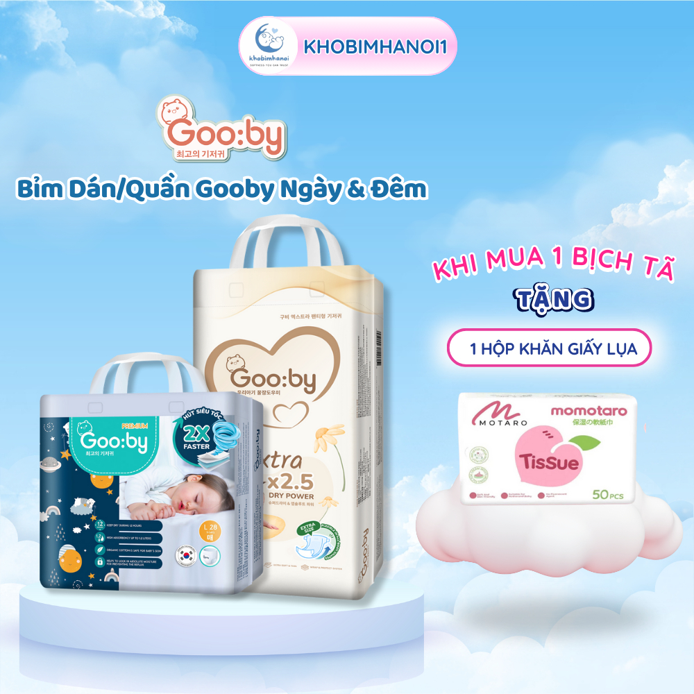 [Không quà)]Tã/ Bỉm Gooby Extra/Premium (Ngày/Đêm) Hàn Quốc Dán/Quần Đủ ...