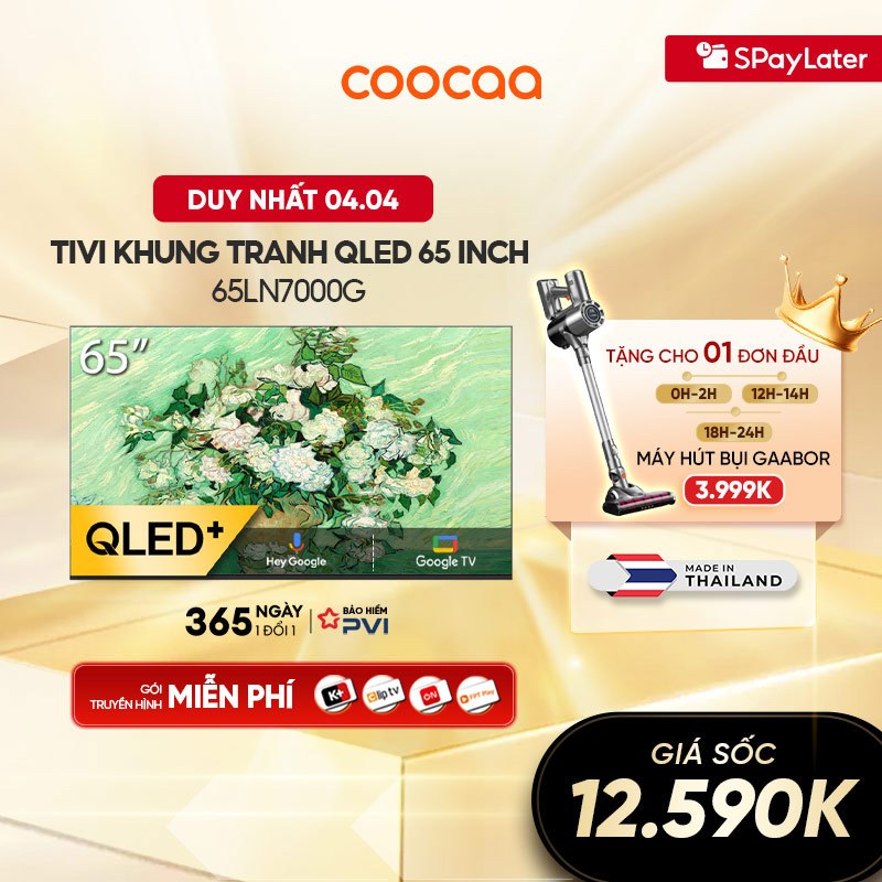 Smart tivi 65 inch Qled 4K tivi Khung Tranh Google Frame tivi coocaa ...