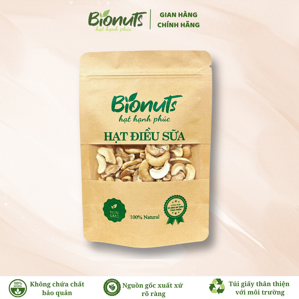 Hạt Điều Sữa Hữu Cơ Rang Mộc BIONUTS 200G - Đặt sản Bình Phước, béo ...