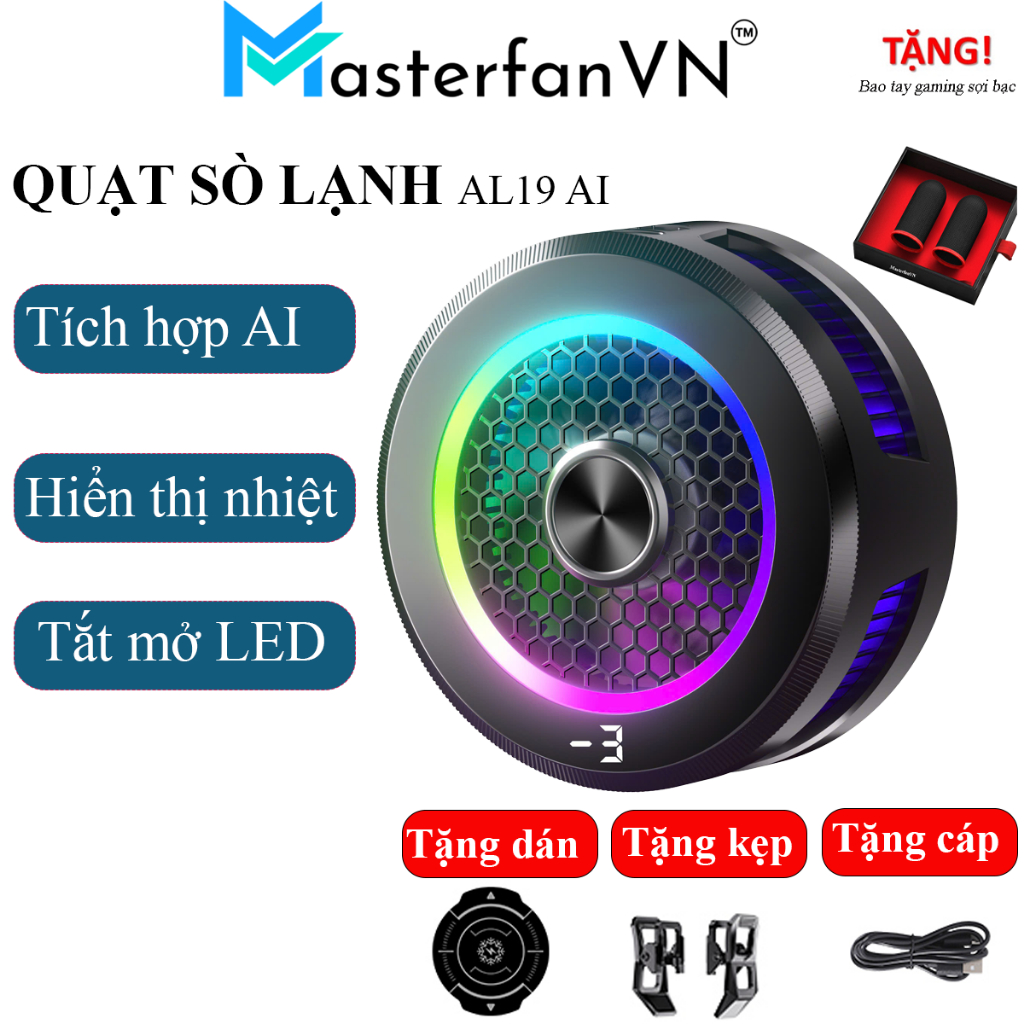 Quạt tản nhiệt điện thoại từ tính sò lạnh AL19 AI - Bản nâng cấp của ...