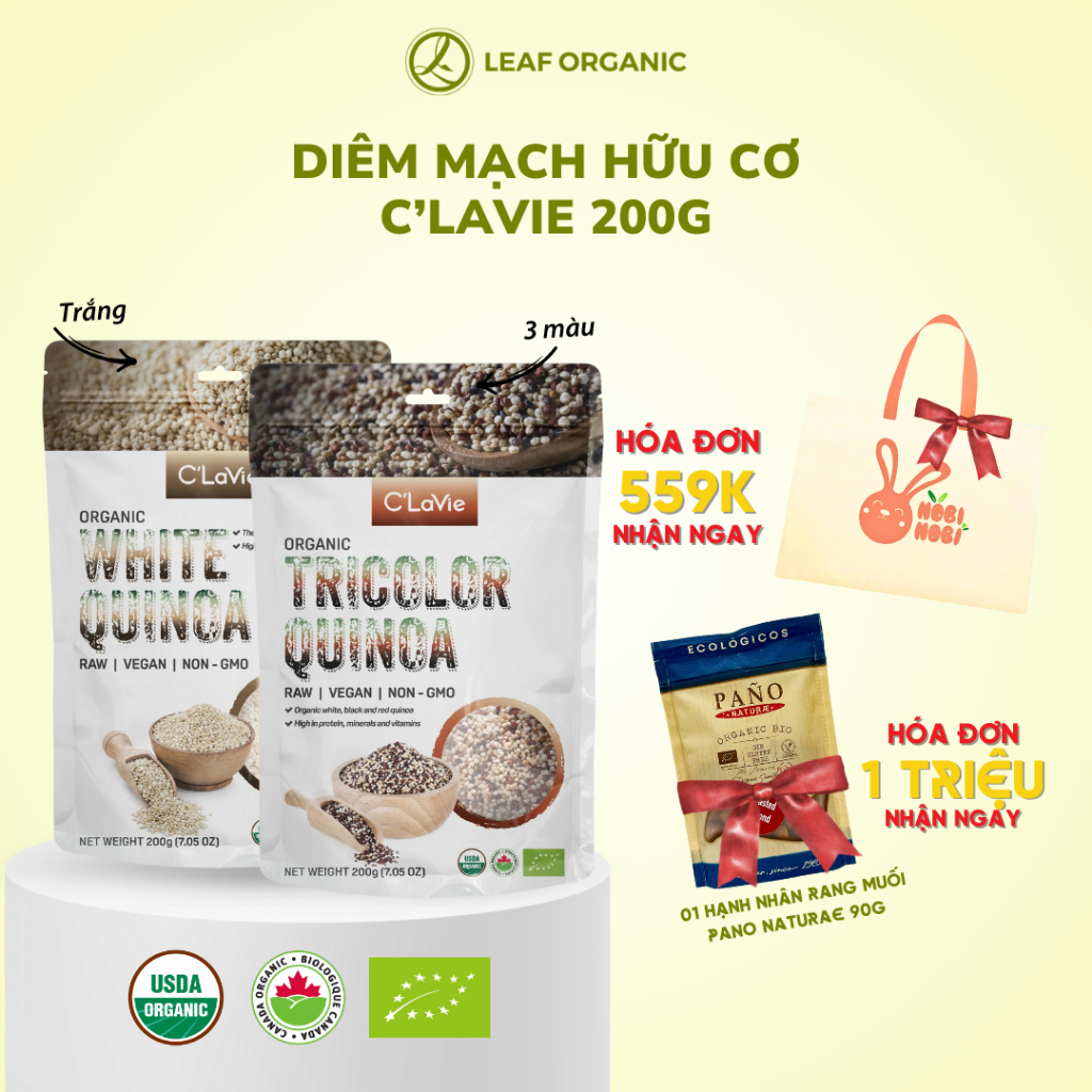Hạt diêm mạch Quinoa hữu cơ C'Lavie 200gr - không biến đổi gen | Shopee Việt Nam