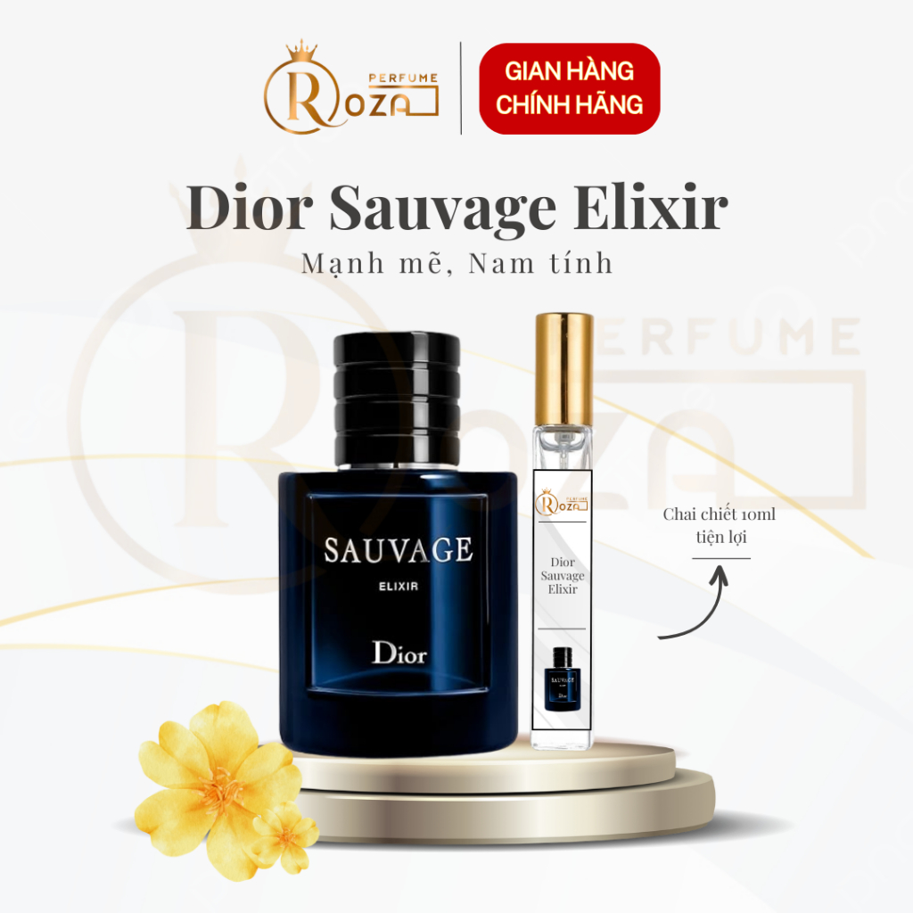 Nước hoa Nam chính hãng Dior Sauvage Elixir - Roza perfume 10ml 20ml ...