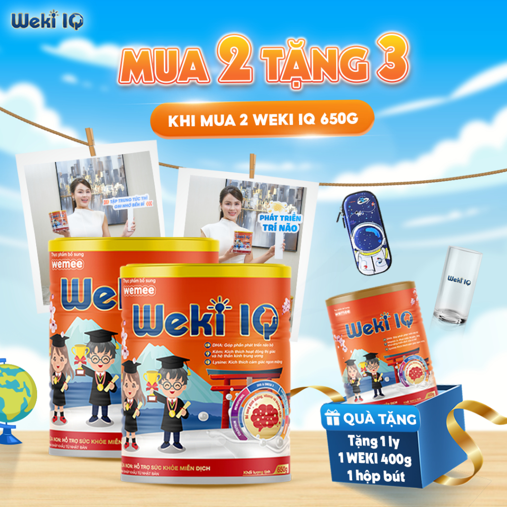 2 Lon Sữa WEKI IQ [Tặng Lon 400g + Ly] Sữa Tăng Chiều Cao, Phát Triển ...