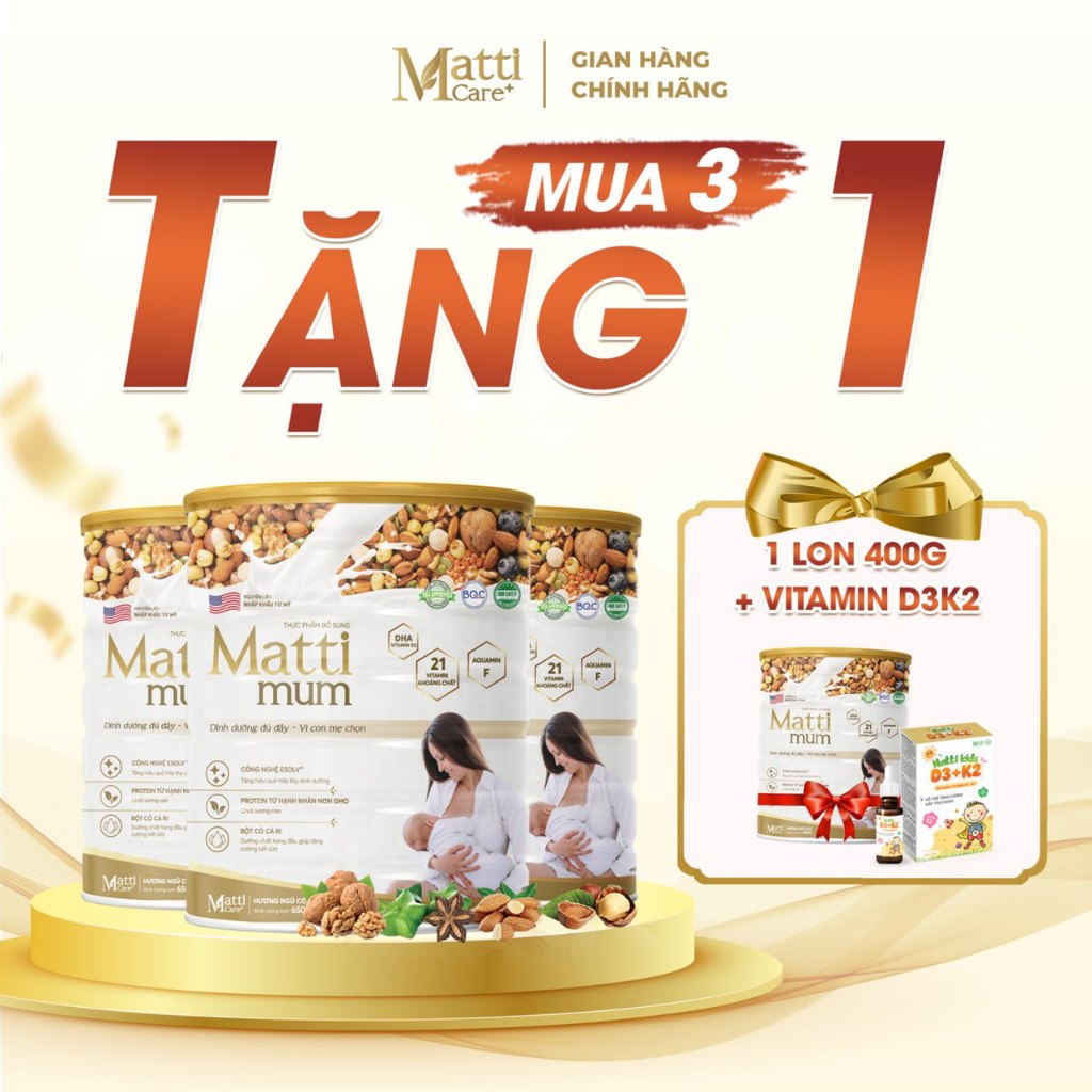[Mua 3 tặng 1] Sữa Hạt Lợi Sữa Matti Mum 100% Đạm Thực Vật Cho Mẹ Sau ...