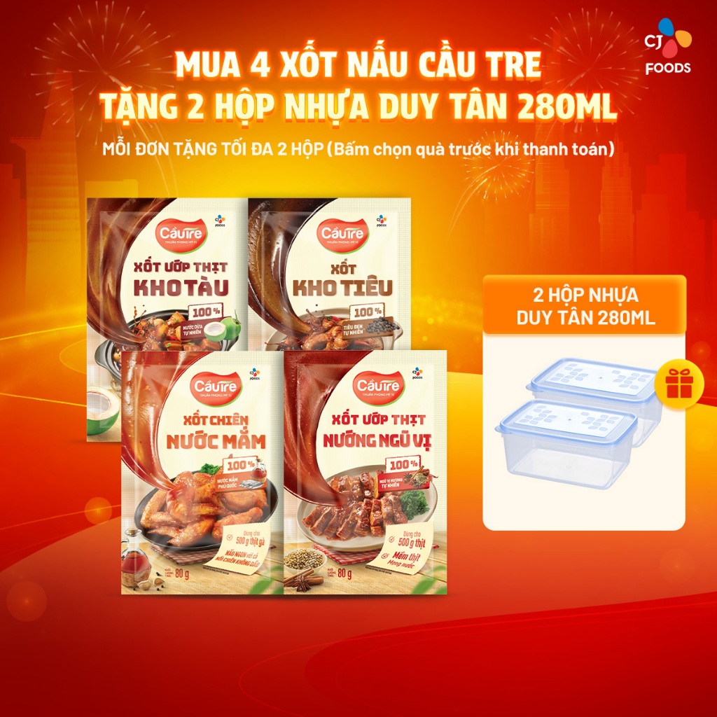 [Tặng 2 hôp 280ml] Combo 4 gói Xốt kho tiêu, Xốt kho tàu, Xốt chiên nước mắm, Xốt nướng ngũ vị ...