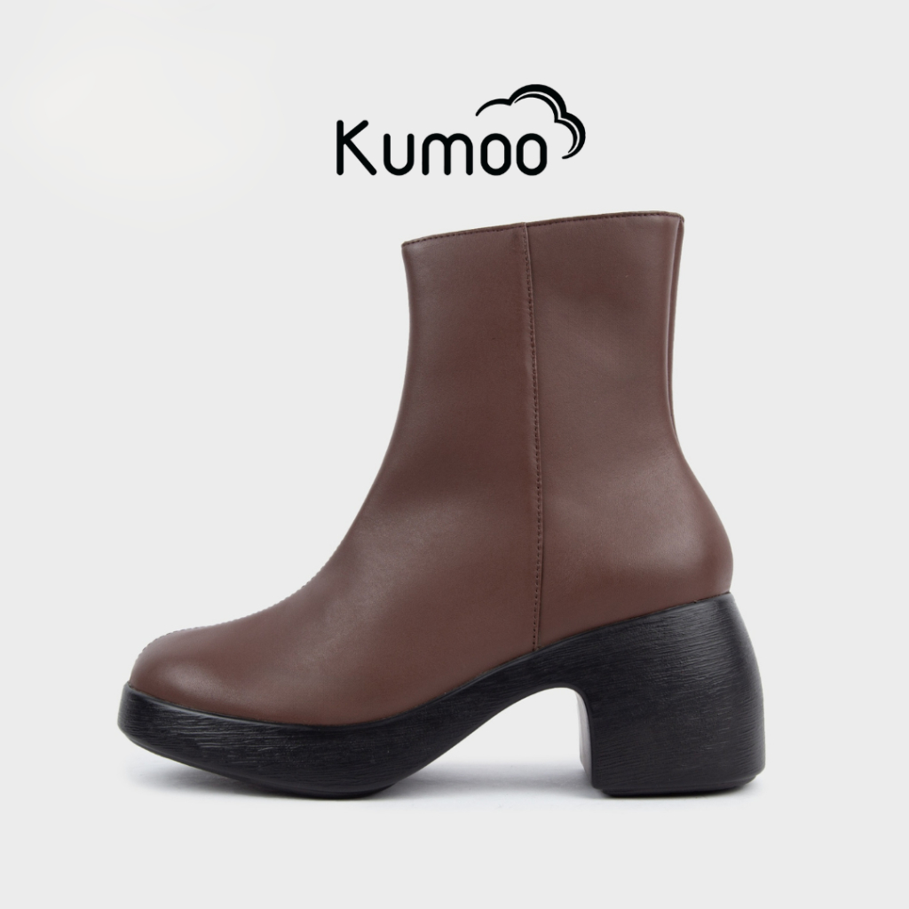 Giày Boot Nữ Cao Gót Kumoo DARA Màu Nâu BL-CG-KUMO-003-B Boot Lửng Nữ ...