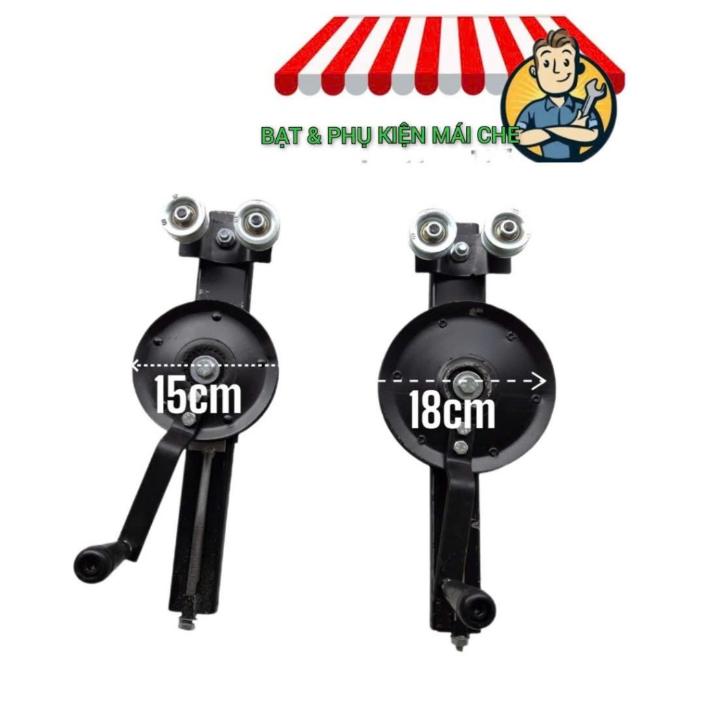 Tay quay mái bạt xếp có tăng cáp - Tay quay bạt xếp - Trục quay cáp ...