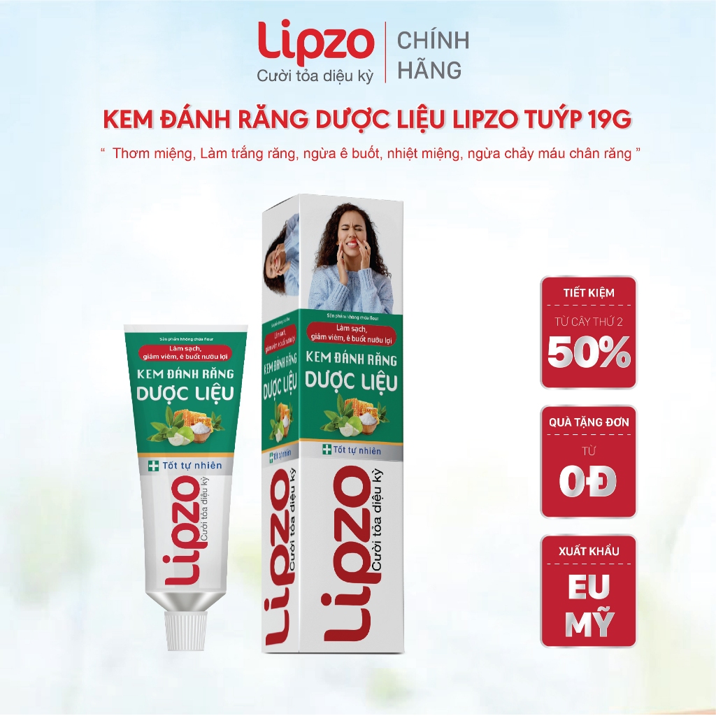 [Combo 1-3] Kem Đánh Răng Dược Liệu Lipzo Mini 19g Từ Dược Liệu Tự ...