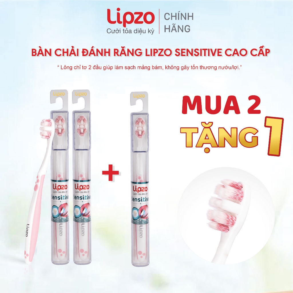 Bàn Chải Đánh Răng Lipzo Sensitive Cao Cấp, Chỉ Tơ Nha Khoa Kháng Khuẩn ...